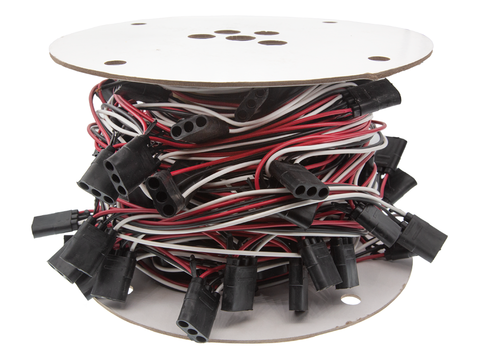 3 Pin Female Continuous Loom | 4" Spacing | Heavy Duty Lighting