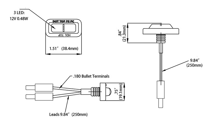Self-Adhesive Mini Rectangular Clearance Marker… | Heavy Duty Lighting