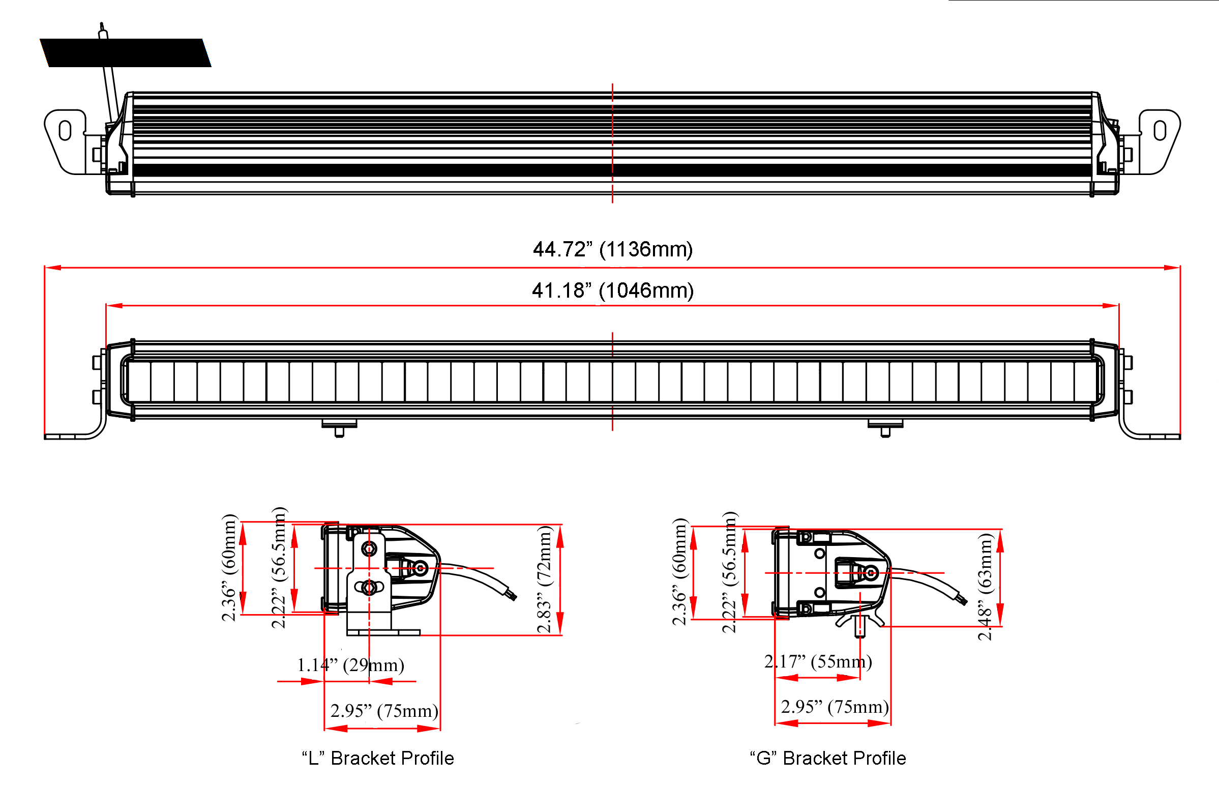 41" LED 10W Single Row Driving Beam with… | Heavy Duty Lighting