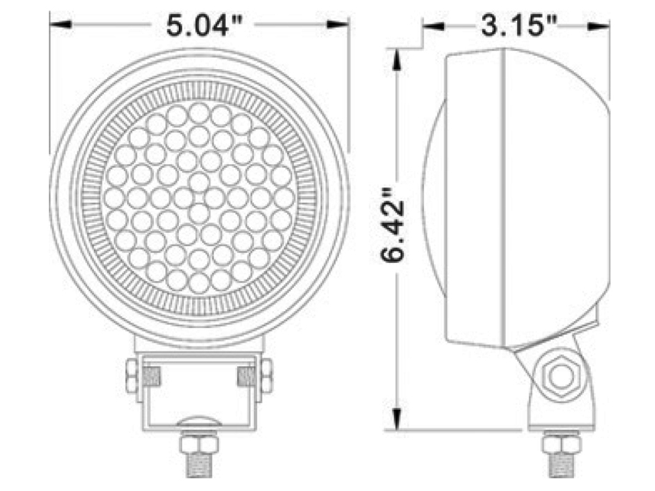 Round Work Light | Rubber Housing | Heavy Duty Lighting