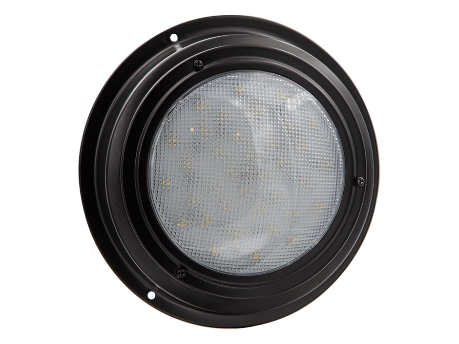 7" Round Black Finish Interior Dome Light with… | Heavy Duty Lighting
