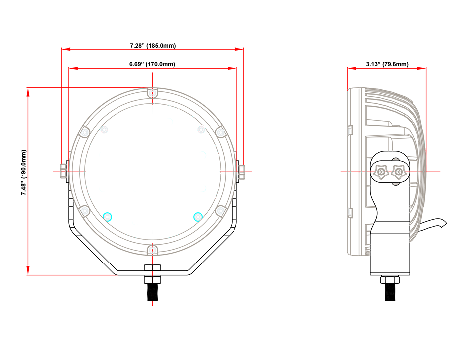 Super High Output 7" Round Flood Light | Heavy Duty Lighting